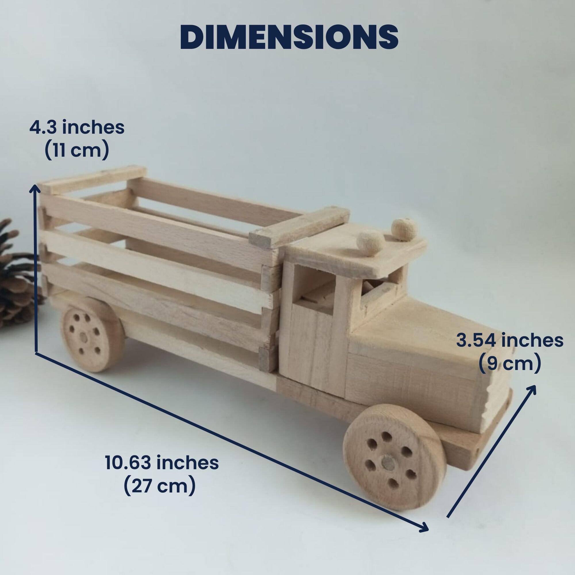 Personalized Wooden Animal Truck Toy - Natural Handmade Unpainted Wood ...