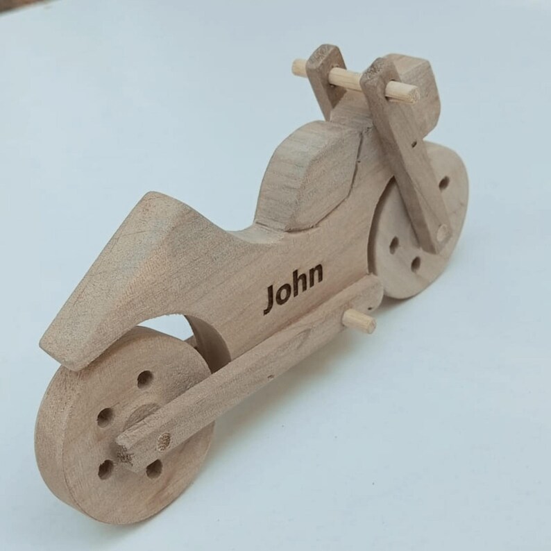 Personalized Wooden Toy Motorcycle Custom Wood Motorcycle Unpainted ...