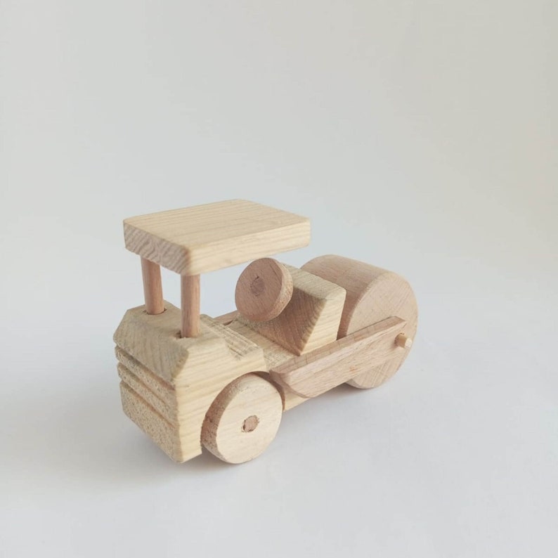 Personalized Wooden Roller Toy Bulldozer: Eco-friendly DIY Gift - Etsy