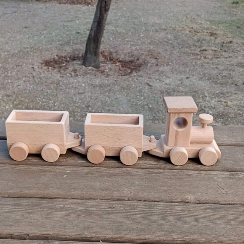 Wooden Train - Etsy