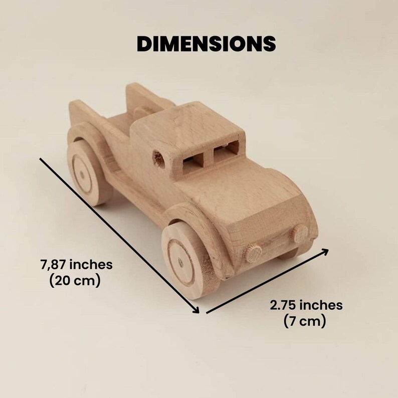 Personalized Wooden Pickup Truck Toy, Custom Eco Friendly Natural ...