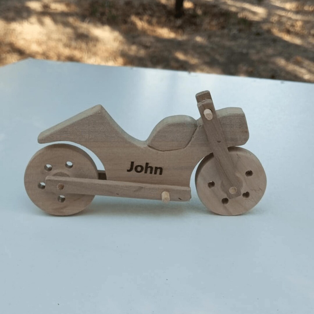 Personalized Wooden Toy Motorcycle Custom Wood Motorcycle Unpainted ...