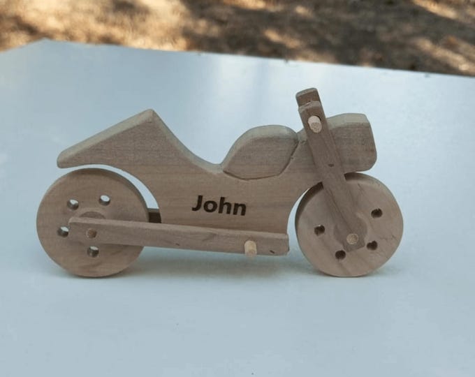 Personalized Wooden Toy Motorcycle Custom Wood Motorcycle Unpainted ...