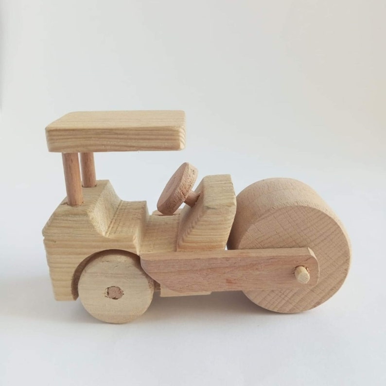 Personalized Wooden Roller Toy Bulldozer: Eco-friendly DIY Gift - Etsy