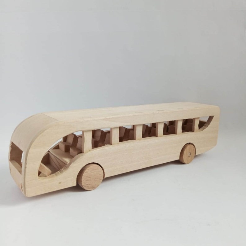 Personalized Wooden Passenger and School Bus Toy, Wooden Toy, Original ...