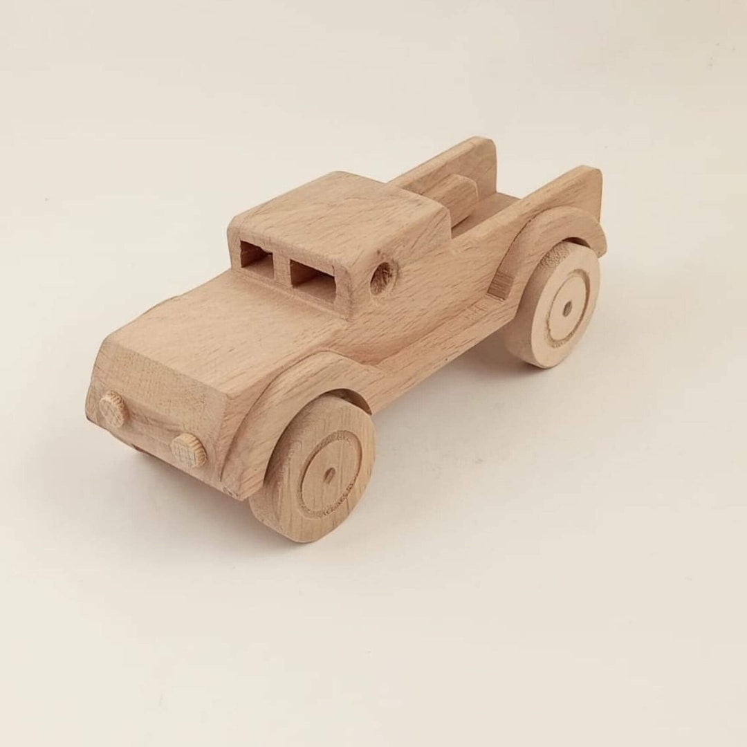 Natural Wooden Pickup Handmade Toy, Organic Wood Truck, Wood Pickup ...