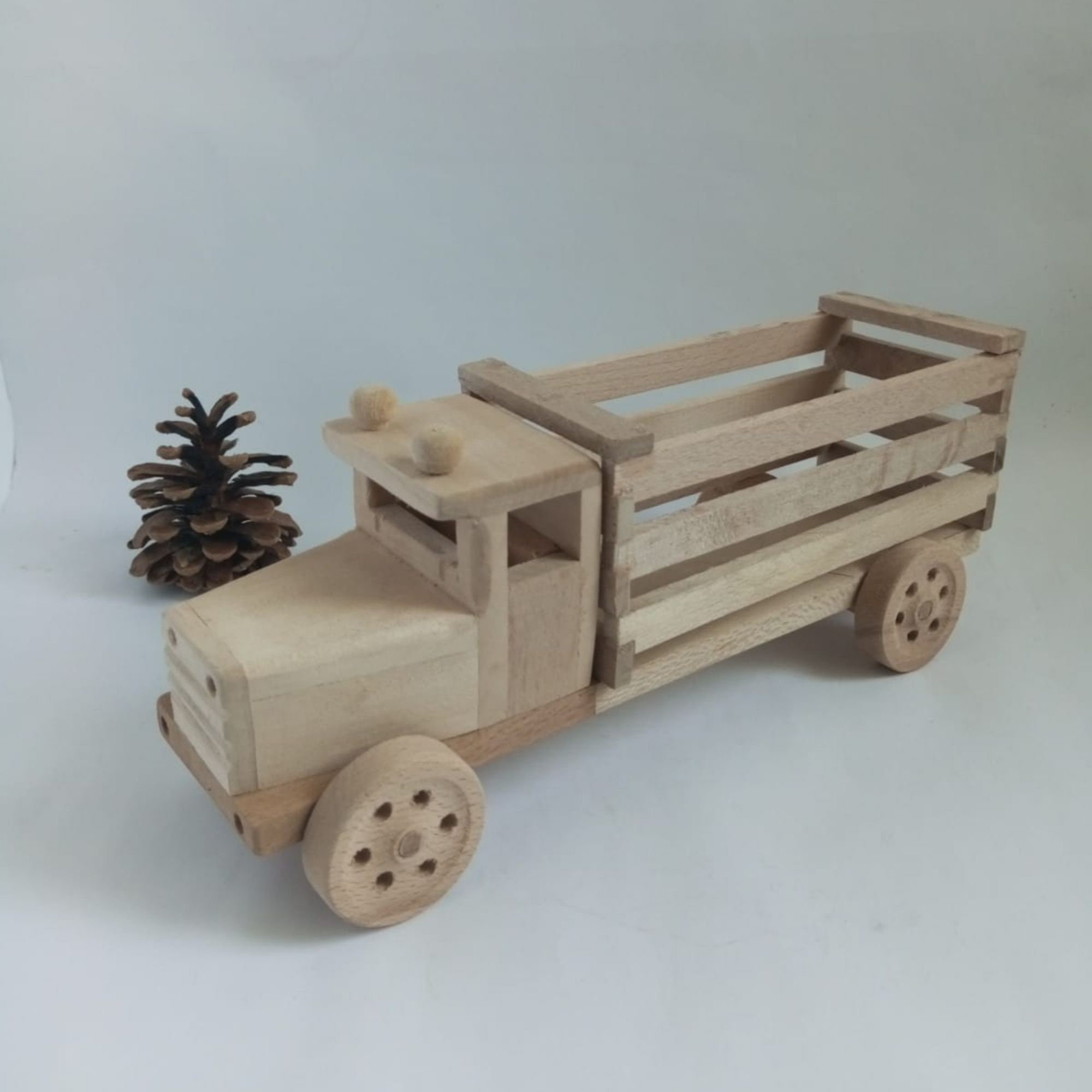 Personalized Wooden Animal Truck Toy - Natural Handmade Unpainted Wood ...