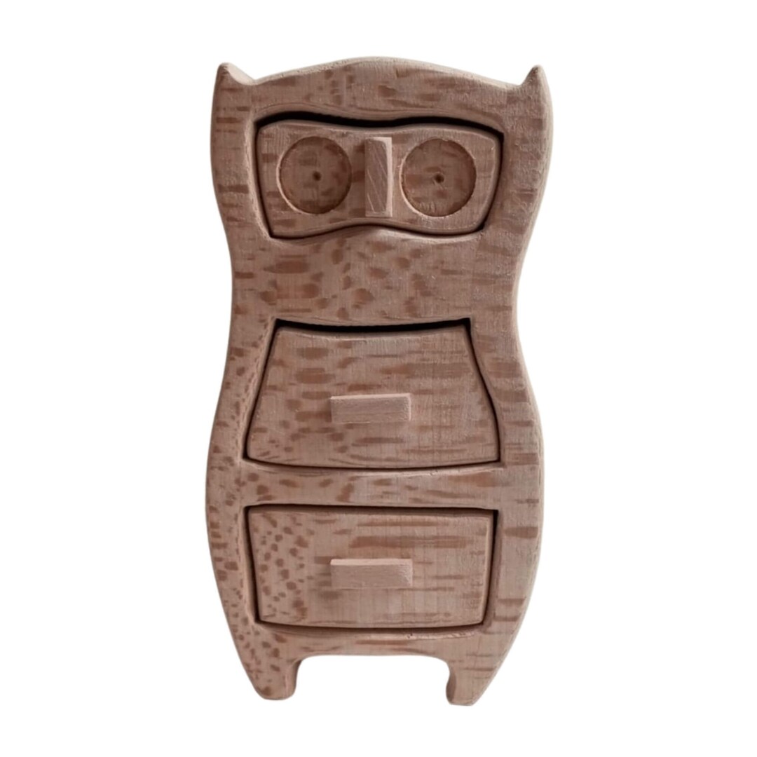 Wooden Owl Box, Natural Wood Home Décor, Eco-friendly Handmade Gift Toy ...