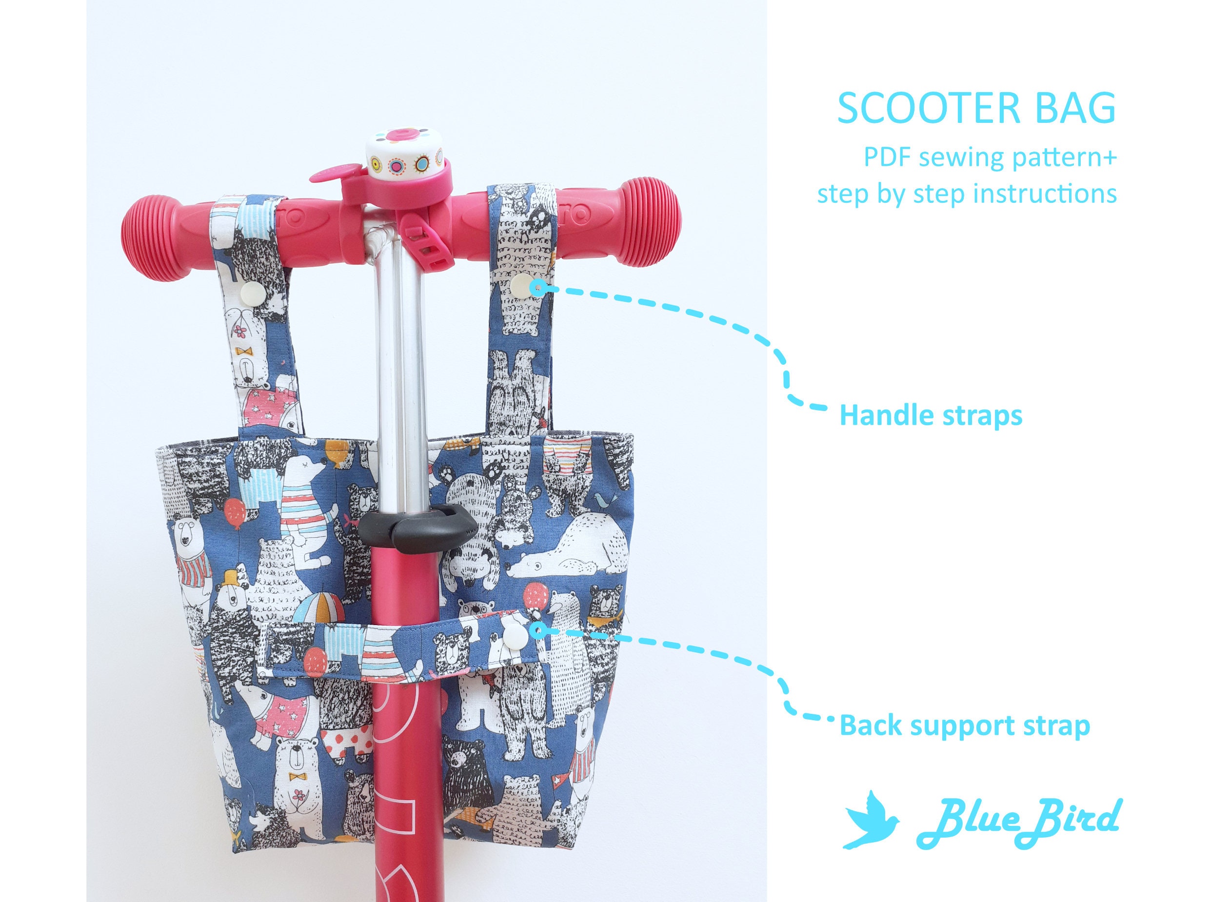 Scooter Bag PDF SEWING PATTERN With Step-by-step Instructions - Etsy