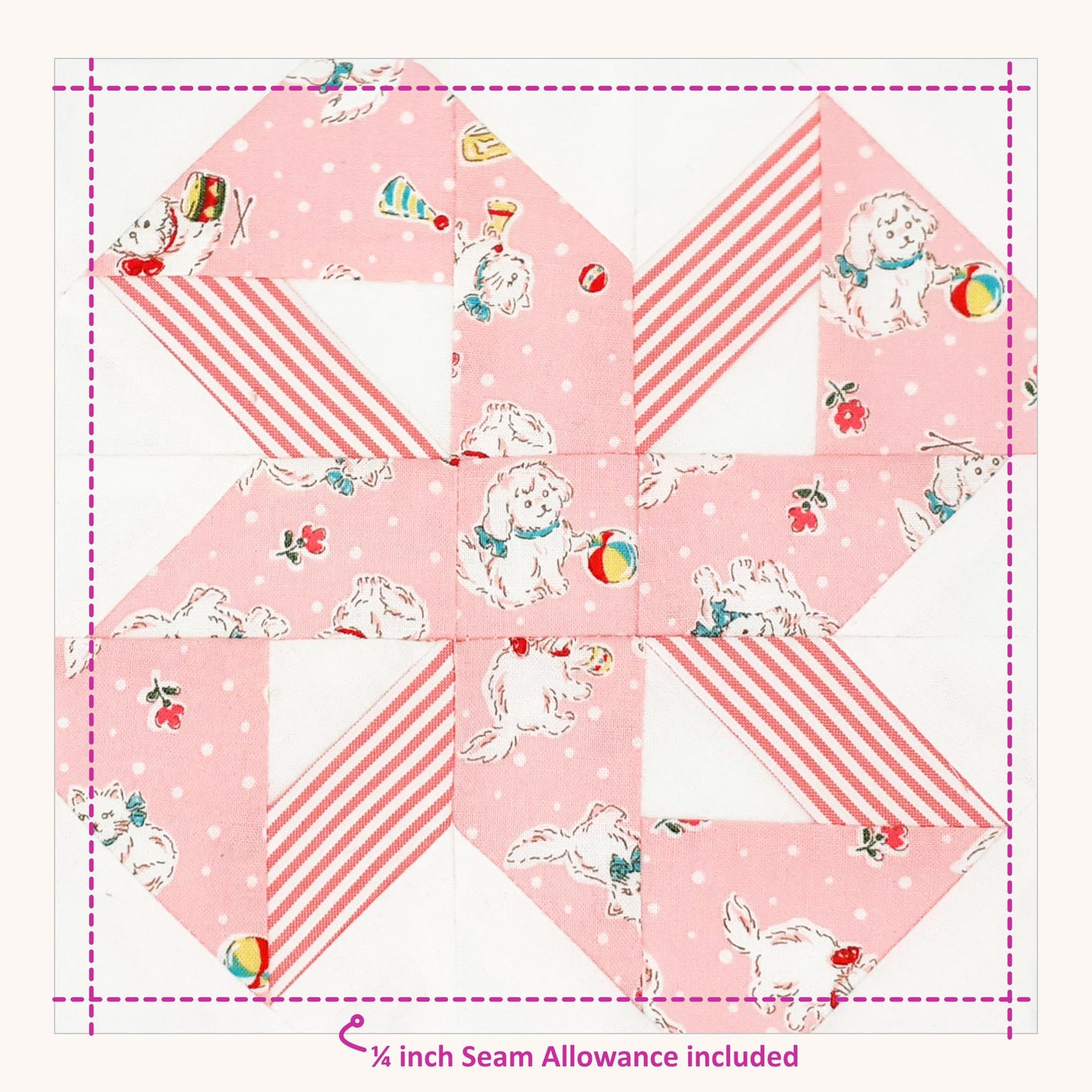 Twisted Ribbon Quilt Block Pattern, 4 Sizes Included, FPP, Foundation ...