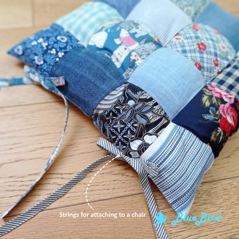 Beginner Seat Pad Sewing Pattern PDF | Scrap Fabric Patchwork Cushion ...