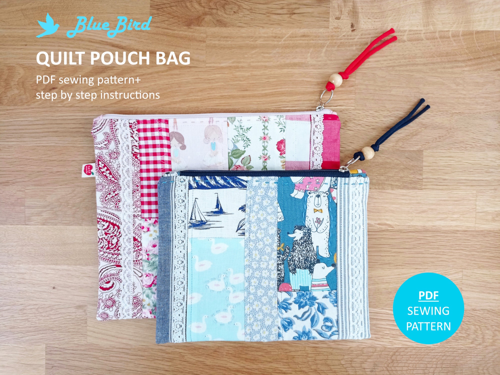 Quilt Pouch Bag PDF SEWING PATTERN in Two Sizes With - Etsy