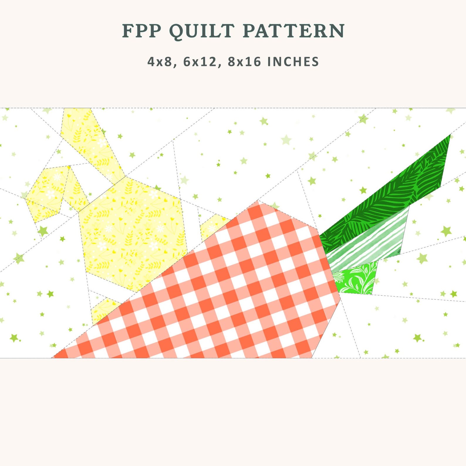 Bunny Rabbit With Carrot Quilt Block Pattern, 3 Sizes Included, FPP ...