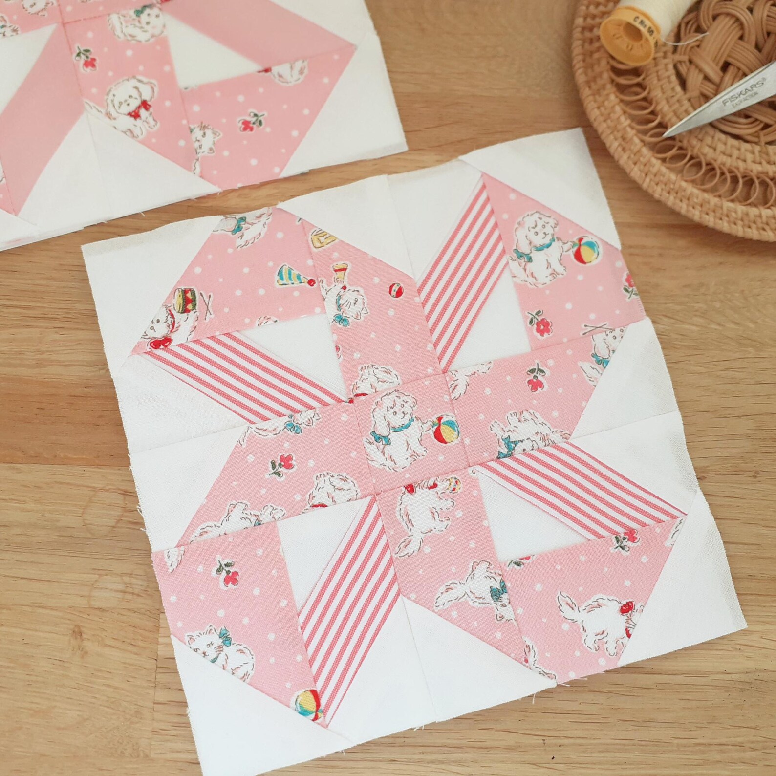 Twisted Ribbon Quilt Block Pattern, 4 Sizes Included, FPP, Foundation ...