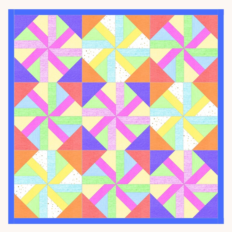 Windmill Quilt Block Pattern, 4 Sizes Included, FPP, Foundation Paper ...