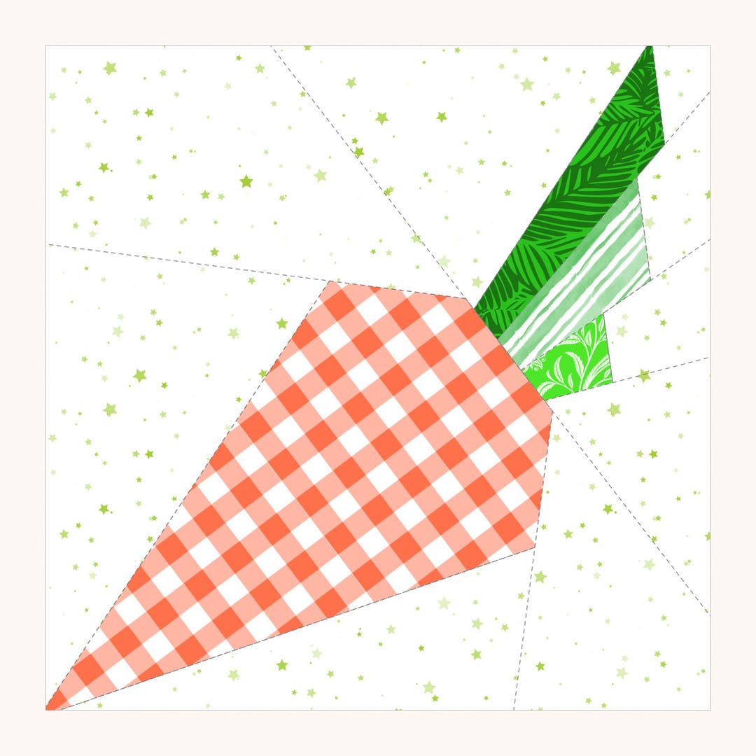 Carrot Quilt Block Pattern, 5 Sizes Included, FPP, Foundation Paper ...