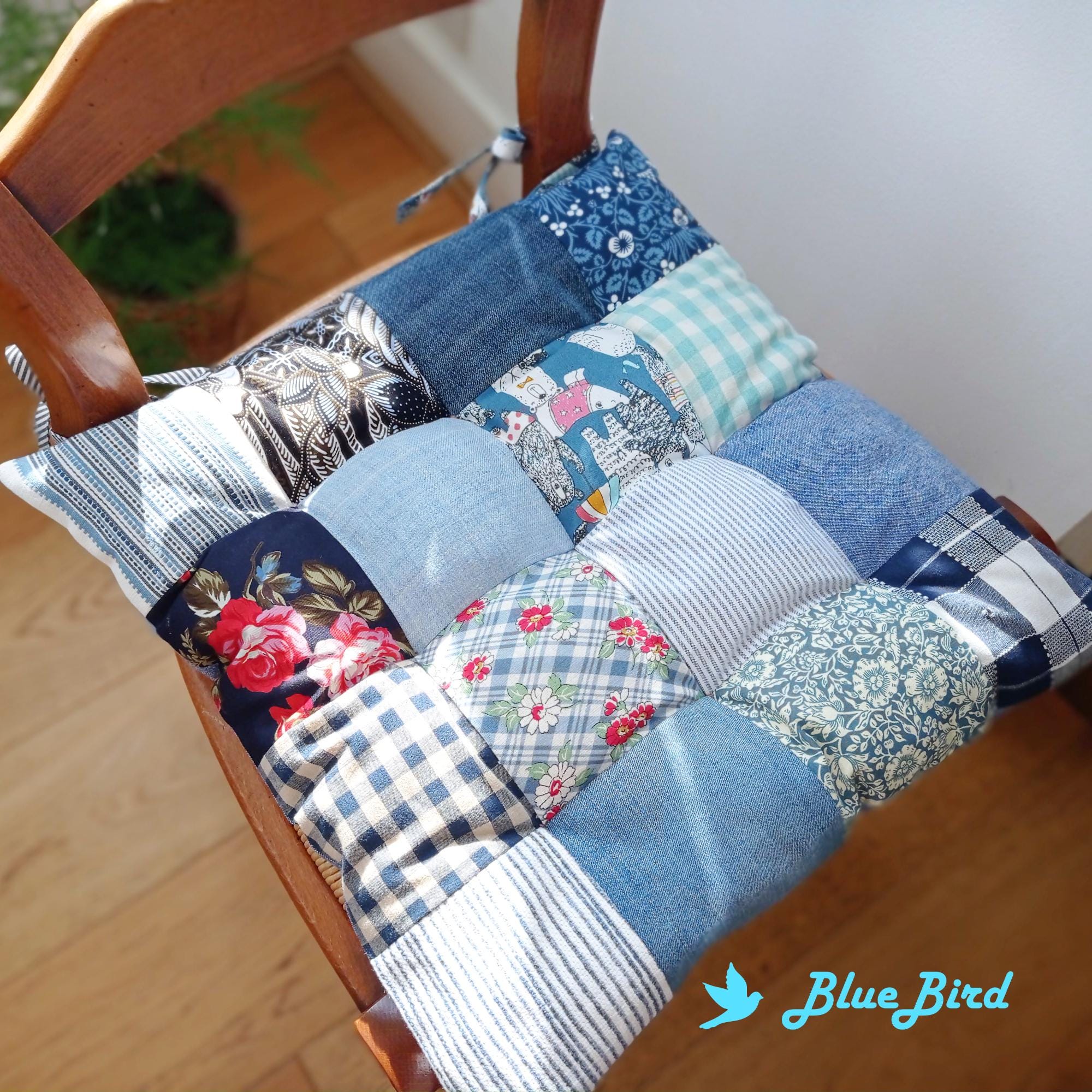 Beginner Seat Pad Sewing Pattern PDF | Scrap Fabric Patchwork Cushion ...