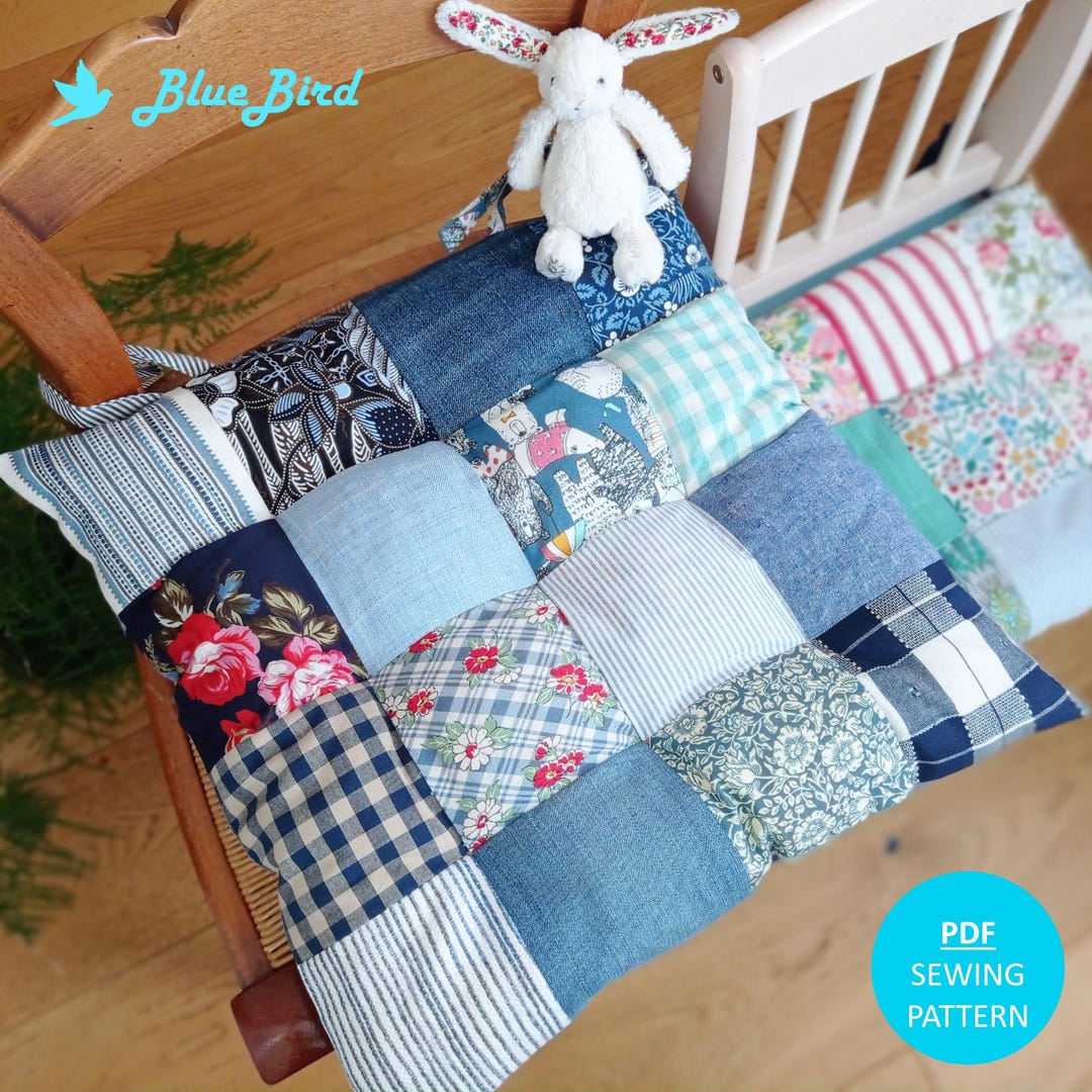 Beginner Seat Pad Sewing Pattern PDF | Scrap Fabric Patchwork Cushion ...