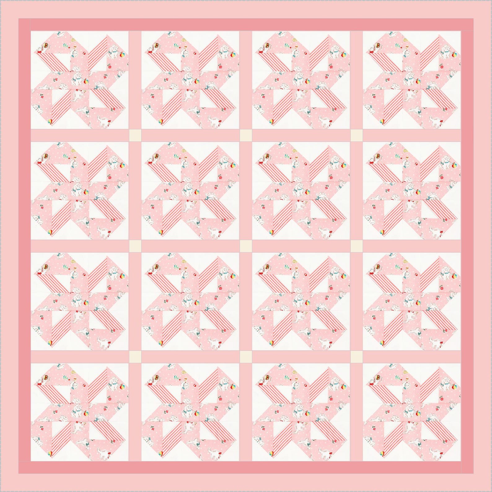 Twisted Ribbon Quilt Block Pattern, 4 Sizes Included, FPP, Foundation ...