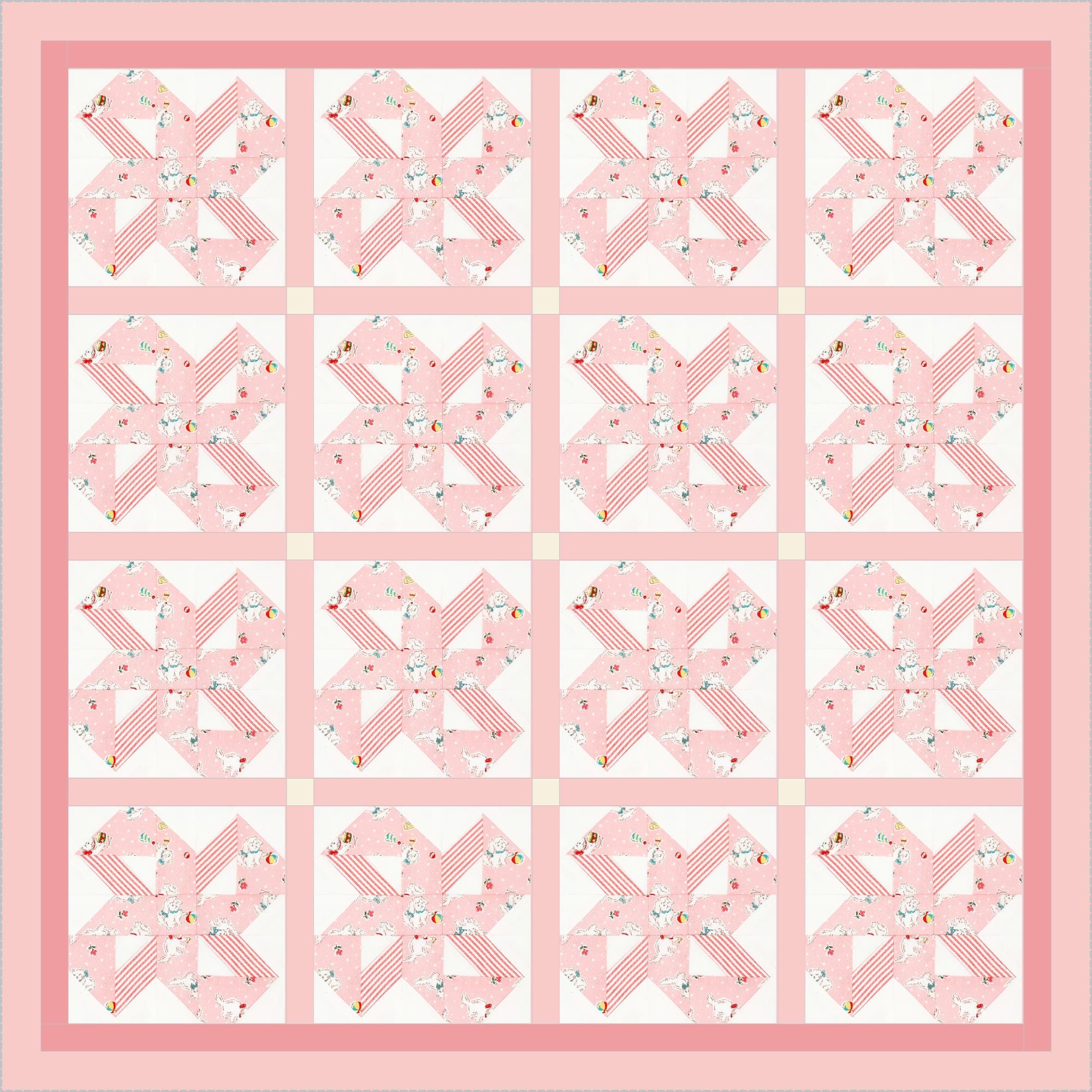 Twisted Ribbon Quilt Block Pattern, 4 Sizes Included, FPP, Foundation ...