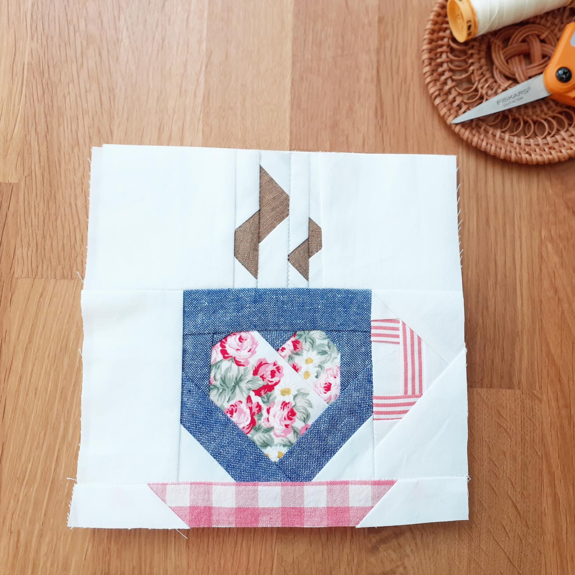 Coffee Cup Quilt Block Pattern, 4 Sizes Included, FPP, Foundation Paper ...