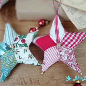 Christmas Tree Star Decoration PDF SEWING PATTERN in Two Sizes With ...
