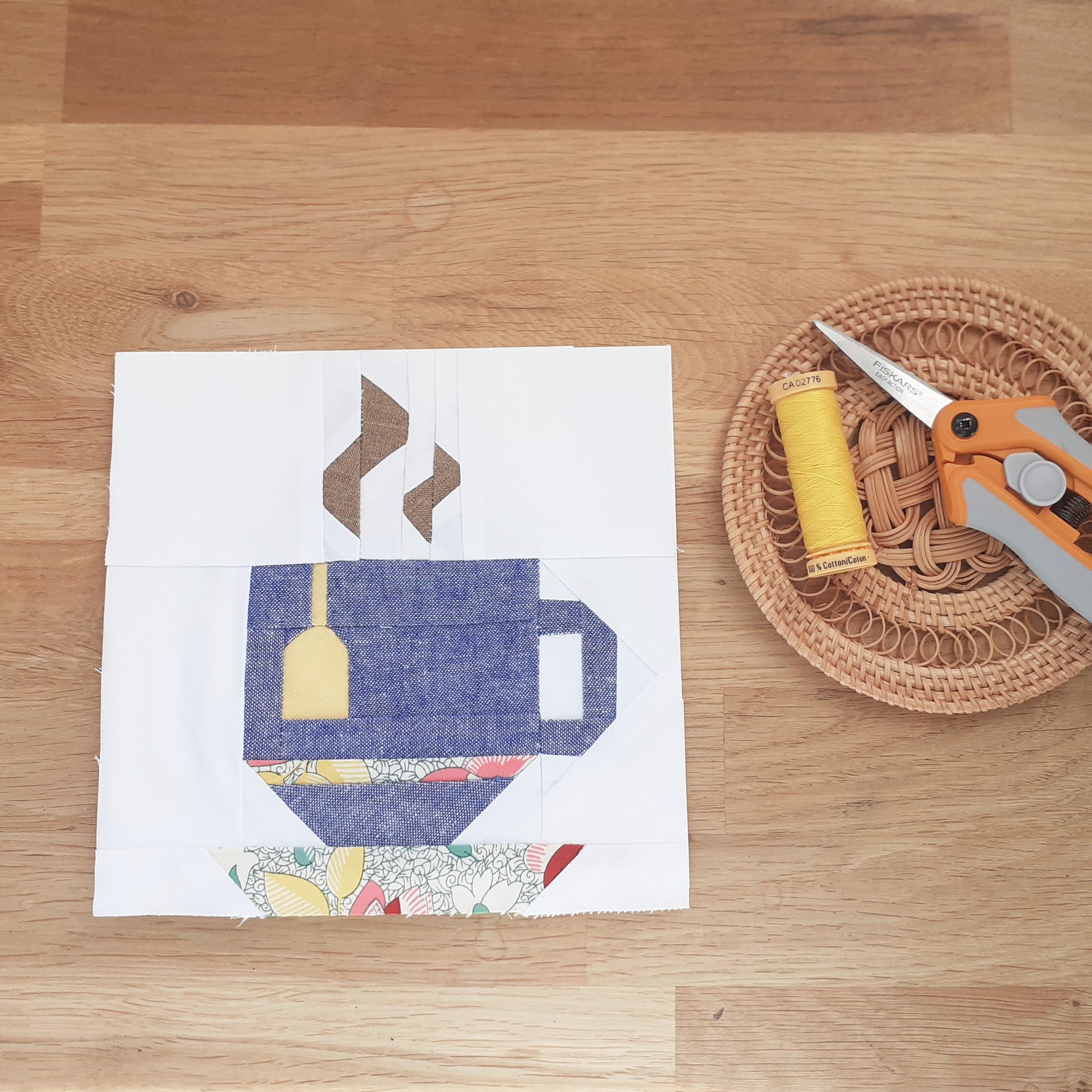 Teacup With Teabag Quilt Block Pattern, 4 Sizes Included, FPP ...