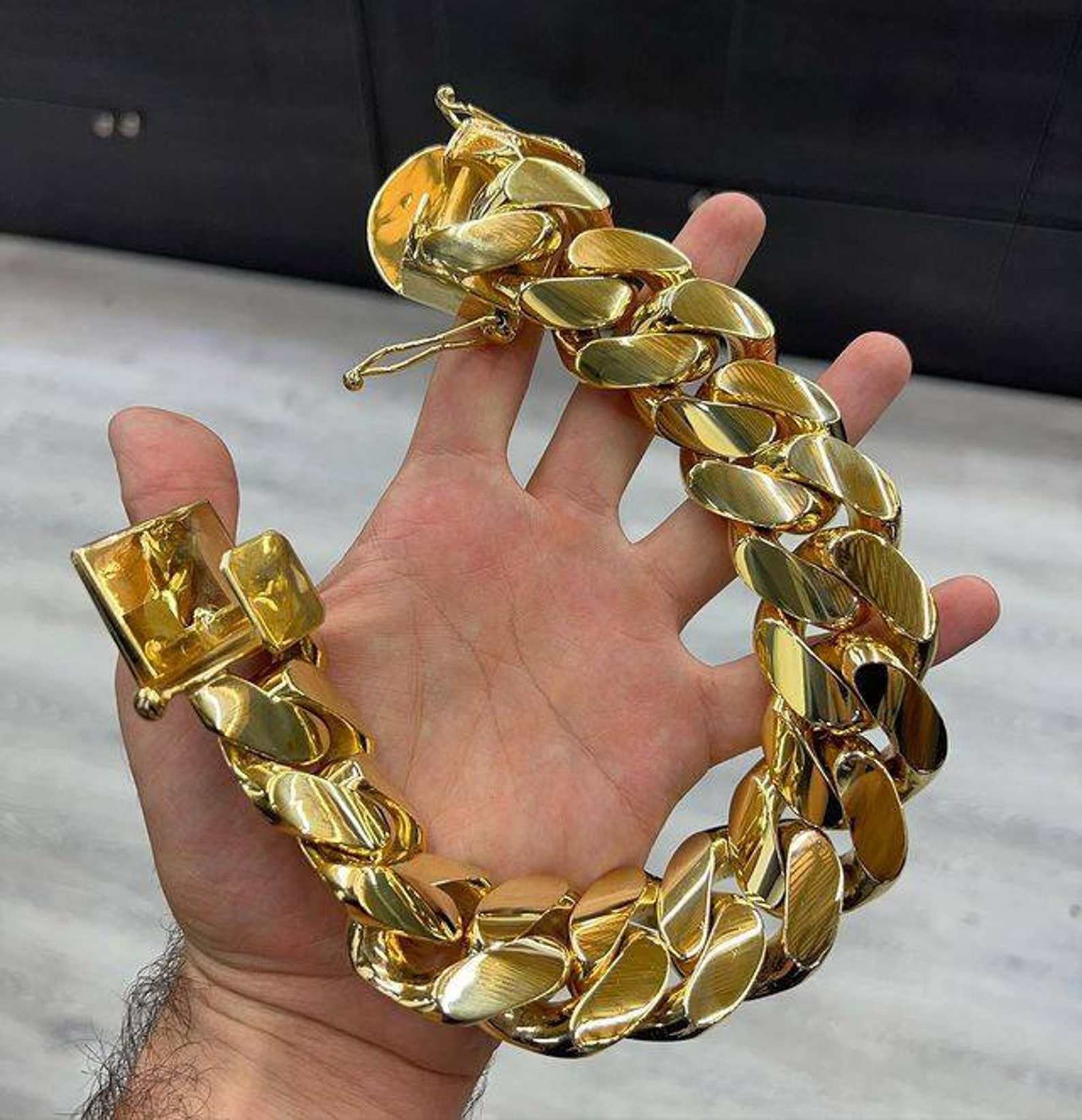 250gms 25mm Solid Silver Cuban Bracelet for Rappers, Men's Cuban Link ...