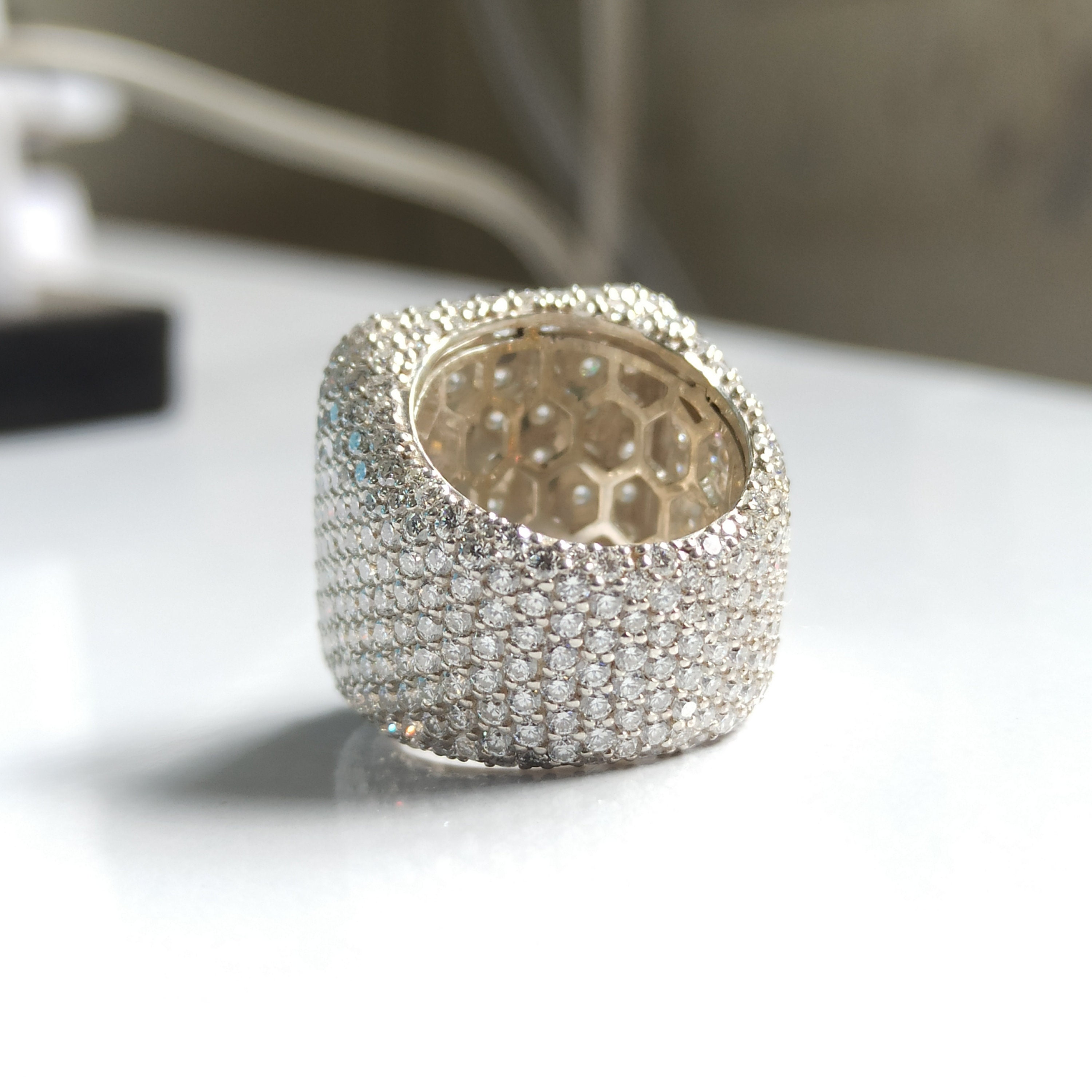 Custom Diamond Ring Hip Hop Rappers Jewelry 14K Yellow Gold - Etsy