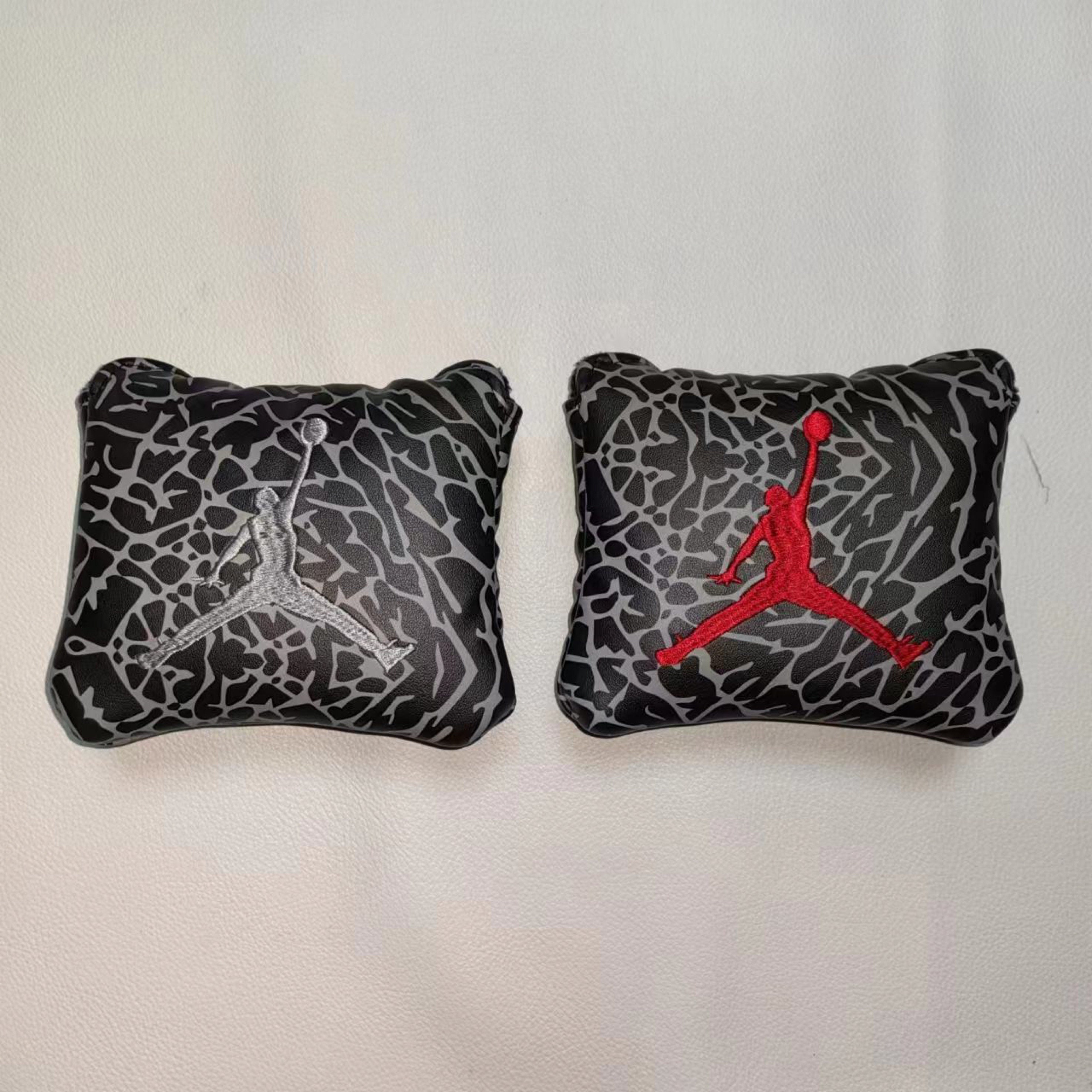 Air Jordan Leather Head Covers Black & Grey Set - Etsy