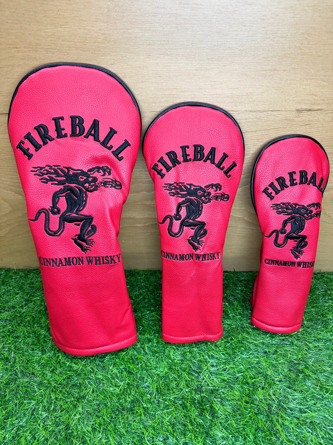 Fireball Leather Head Covers in Red - Etsy Canada