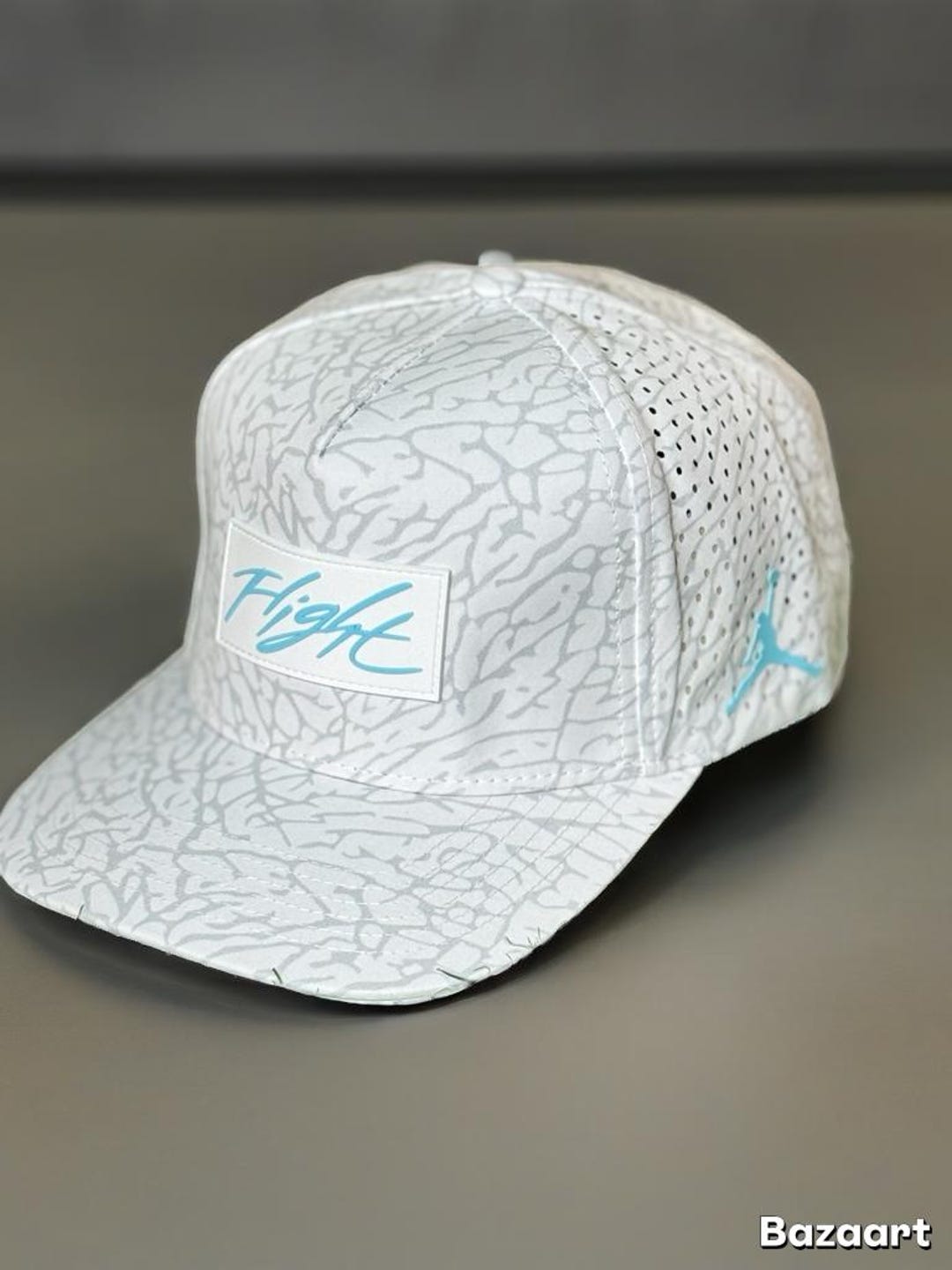 Jordan Hat White/grey/ Elephant Print Golf - Etsy