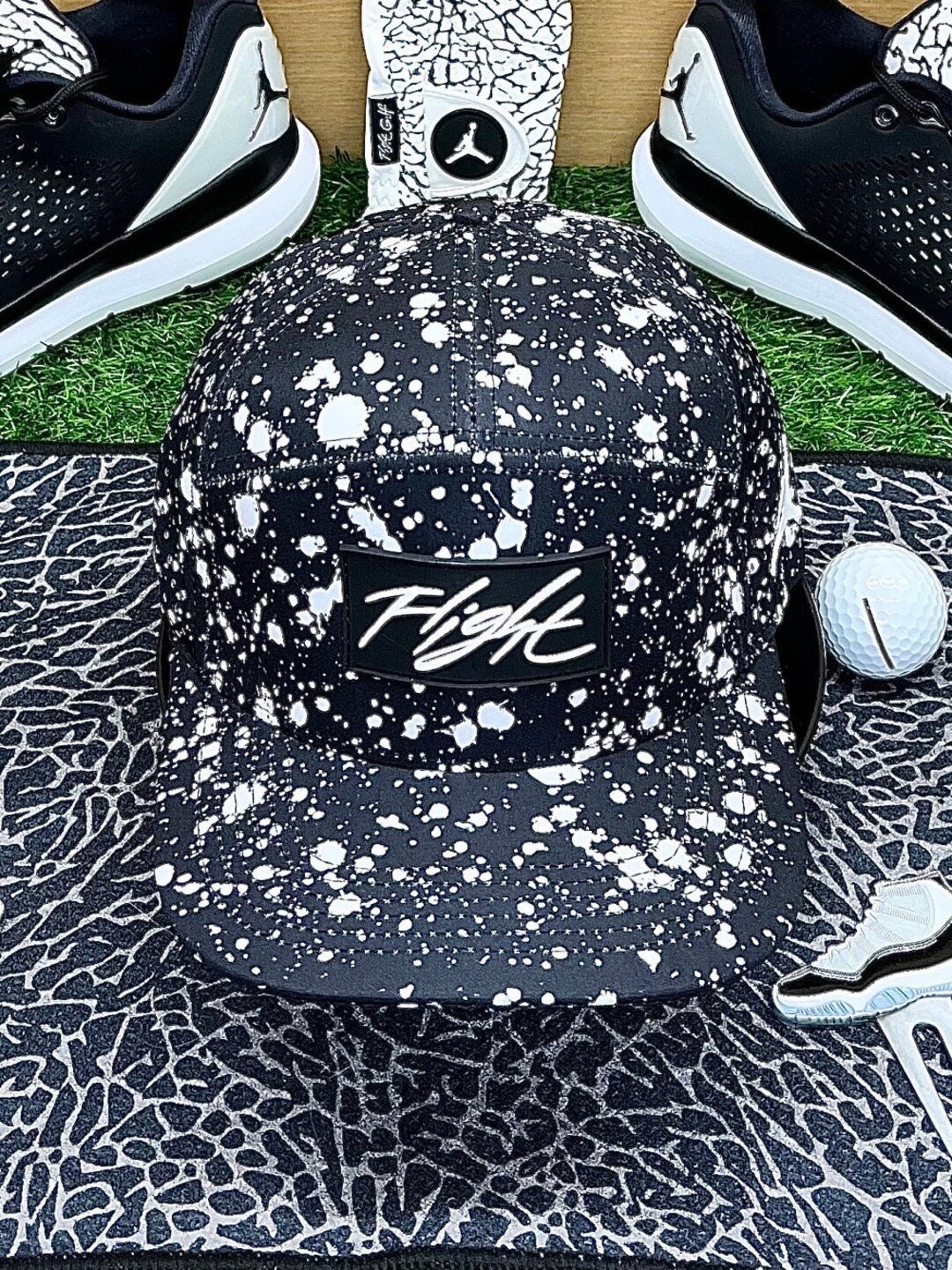 Air Jordan Hat Black Flight Splatter Print - Etsy