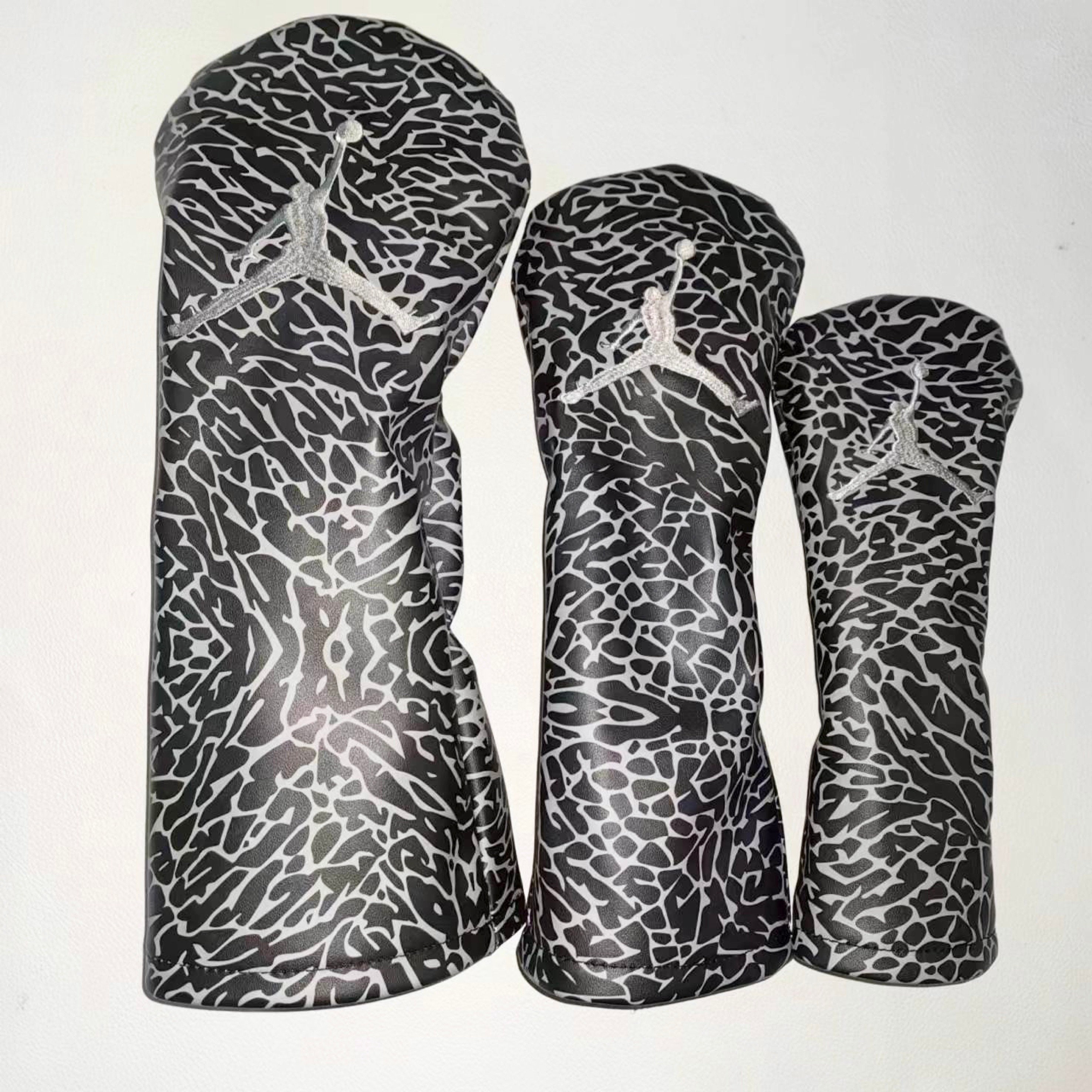 Air Jordan Leather Head Covers Black & Grey Set - Etsy