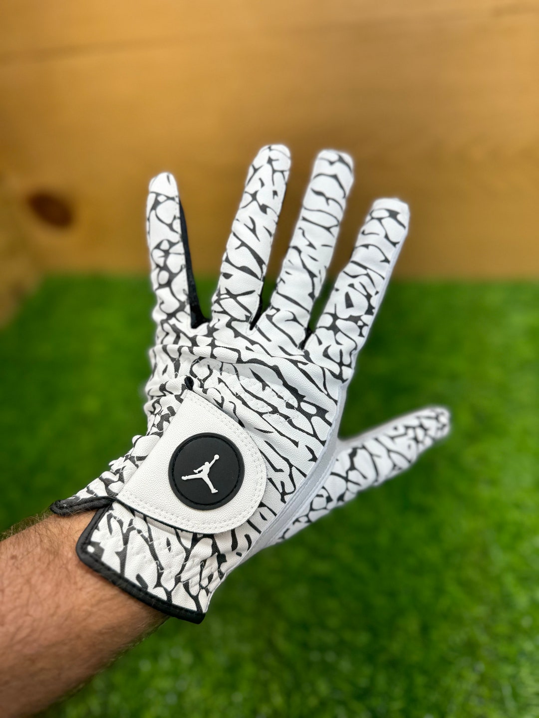 Air Jordan Golf Glove Elephant Print White & Black - Etsy