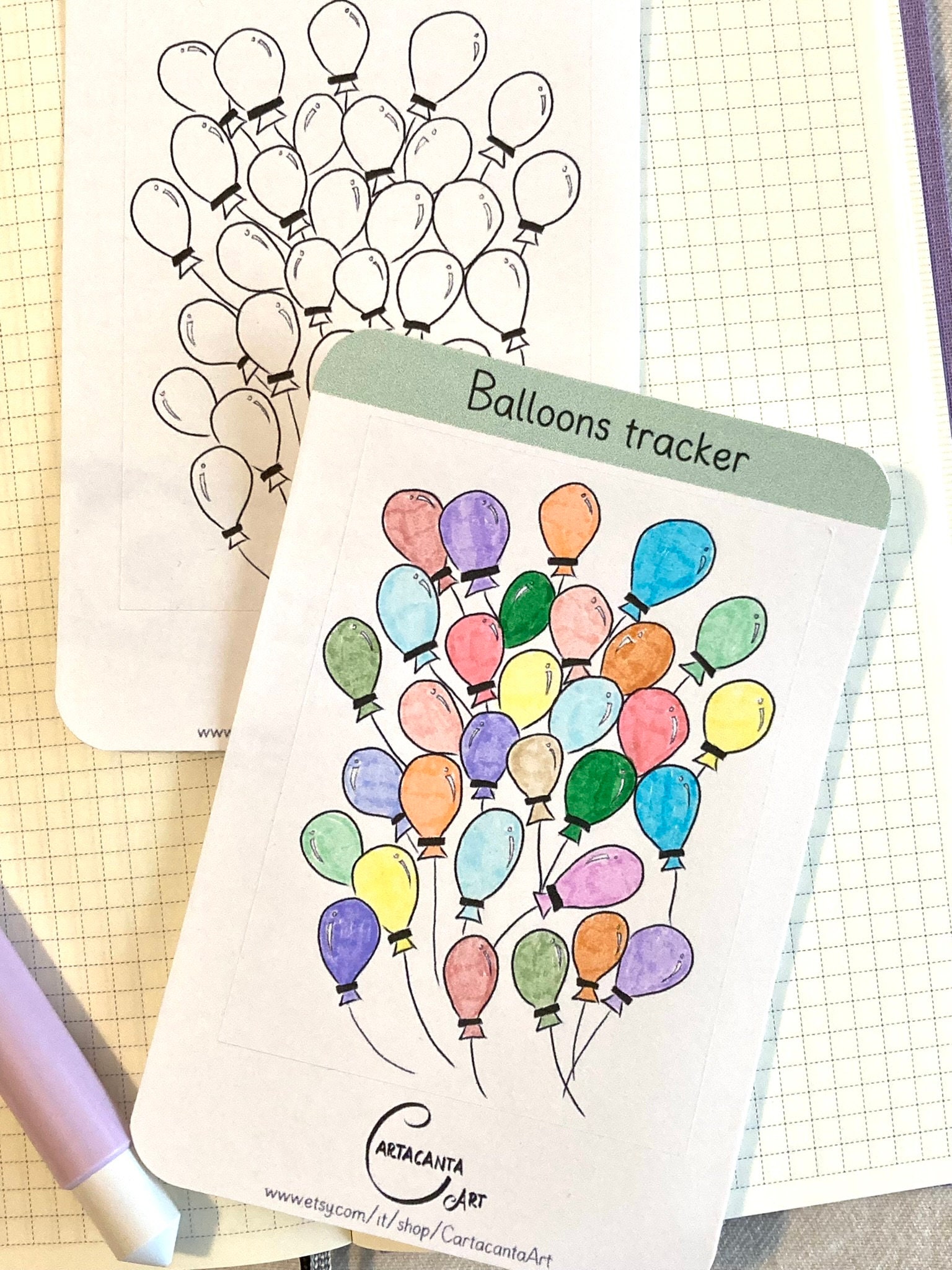 Stickers Balloons Tracker Bullet Journal Stickers. Planner Stickers ...