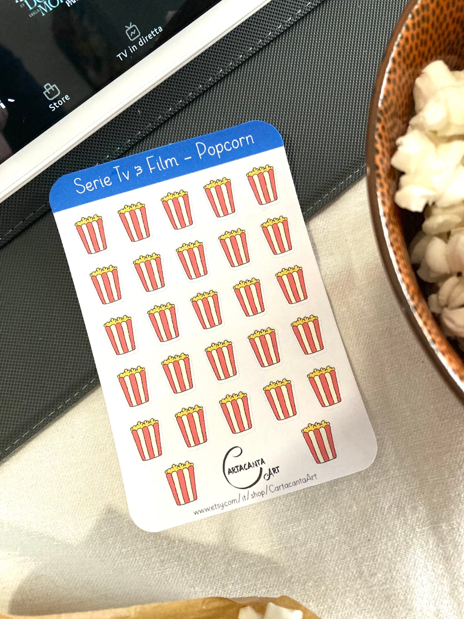 Stickers TV Series and Movies popcorn Bullet Journal Stickers. Planner ...