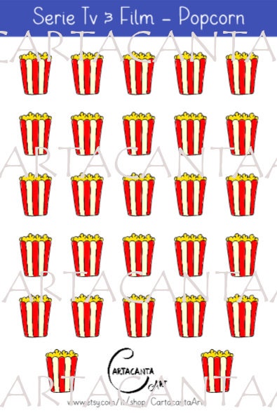 Stickers TV Series and Movies "popcorn" – Bullet Journal Stickers ...