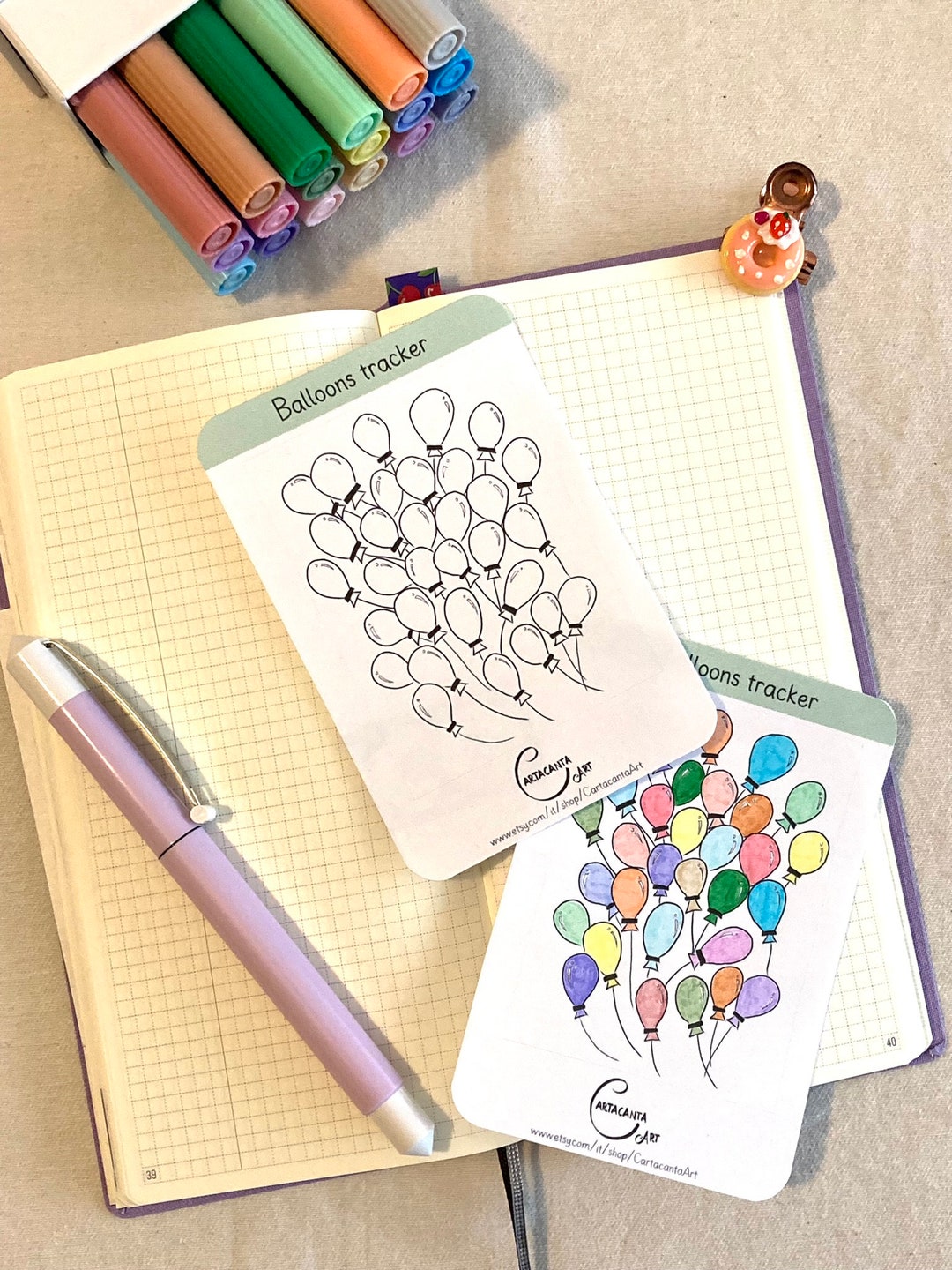 Stickers Balloons Tracker – Bullet Journal Stickers. Planner Stickers ...