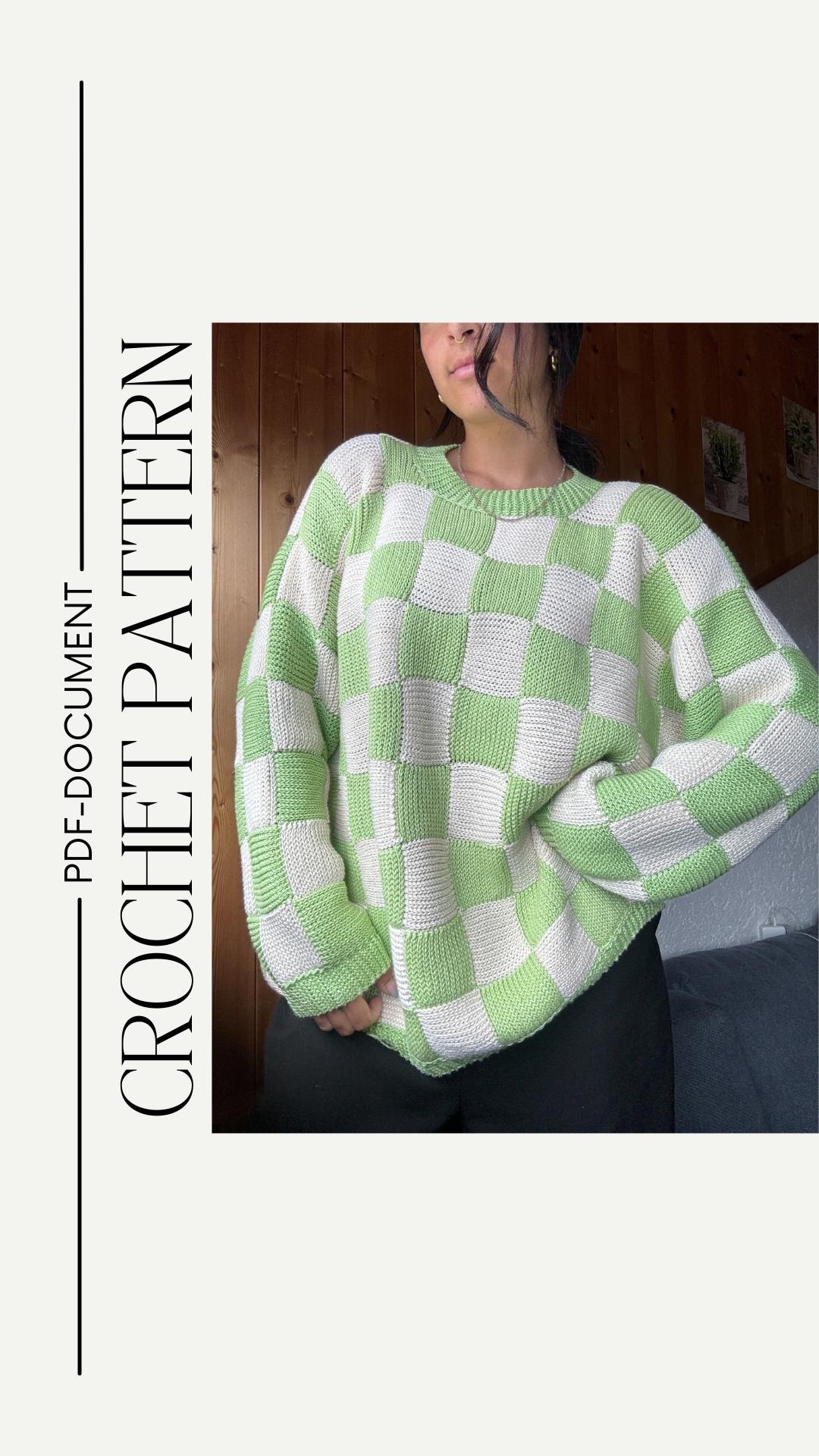 Chess (not Knit) Sweater Pattern / Crochet Pattern / PDF Download ...