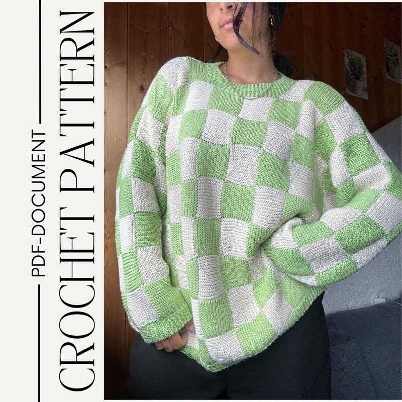 Checkerboard Sweater - Etsy