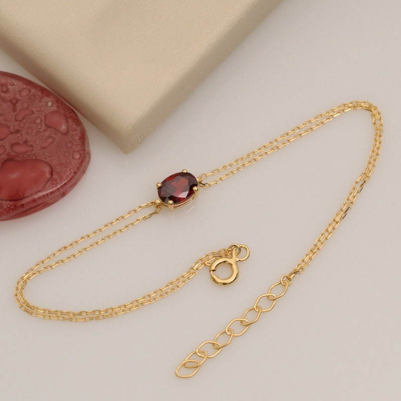 Yellow Gold Garnet Bangle - Etsy