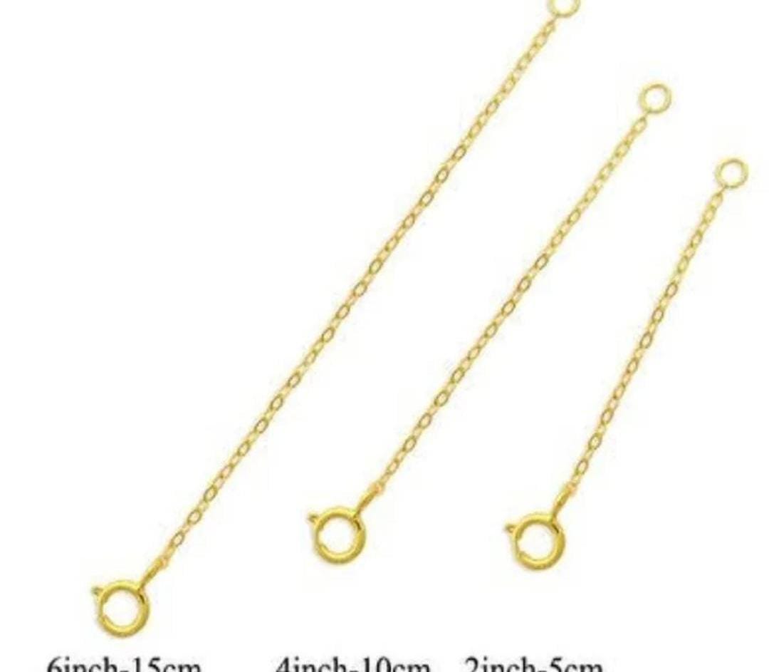 14K Solid Gold Chain Extender: Yellow, White, Rose Gold - Etsy