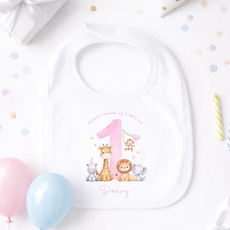 Personalised 1st Birthday Pyjamas, First Bib | When I Wake up I Will Be ...