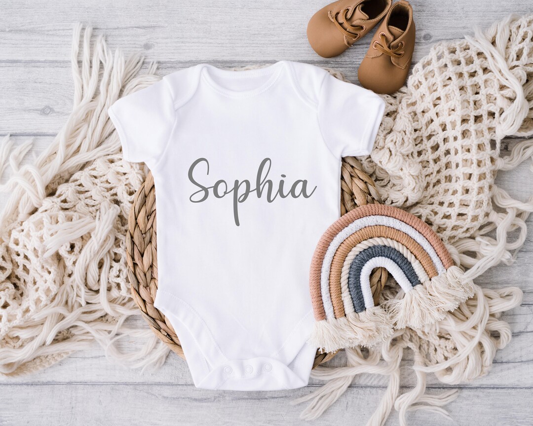 Personalised Baby Grow Vest | Handwritten Name | Pregnancy Announcement ...