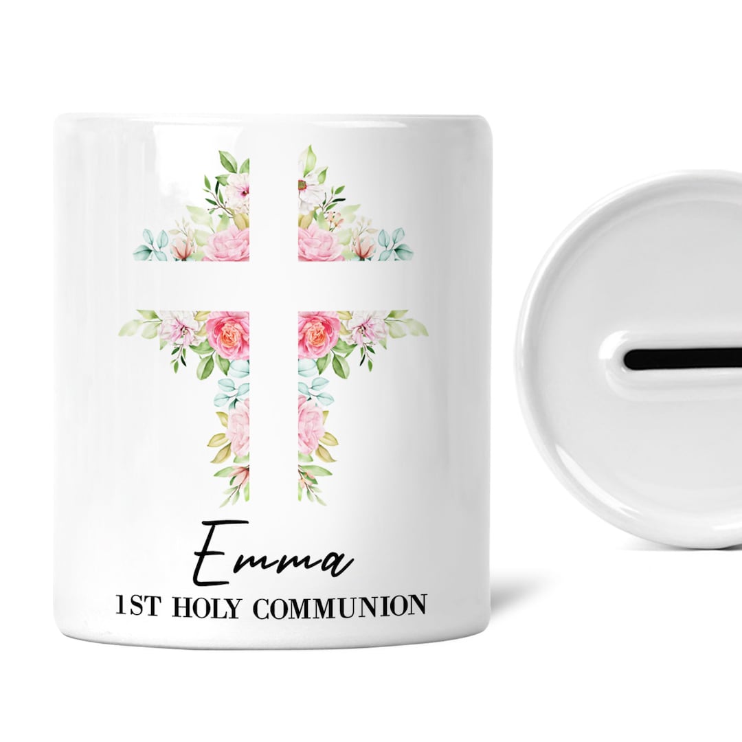 Personalised First Holy Communion Gift | Custom Money Box | Add A Name ...