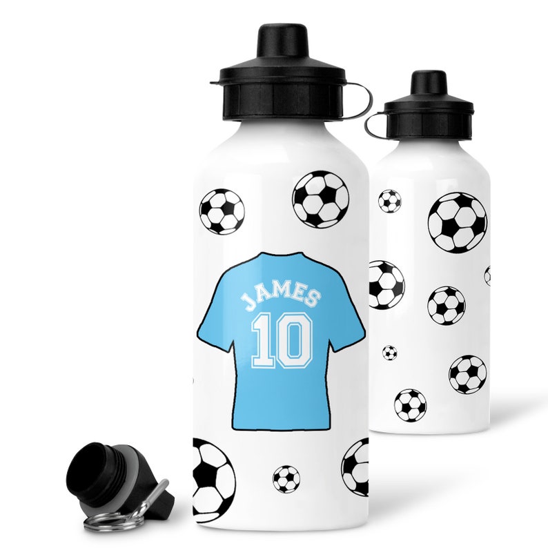 Personalised Football Water Bottle | Shirt | Add Any Name & Colour ...