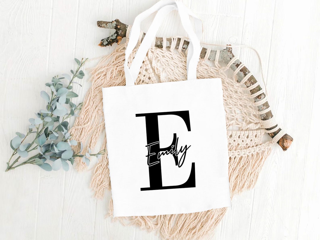 Personalised Tote Bag | Initial Signature | Choose a Colour, Add Any ...