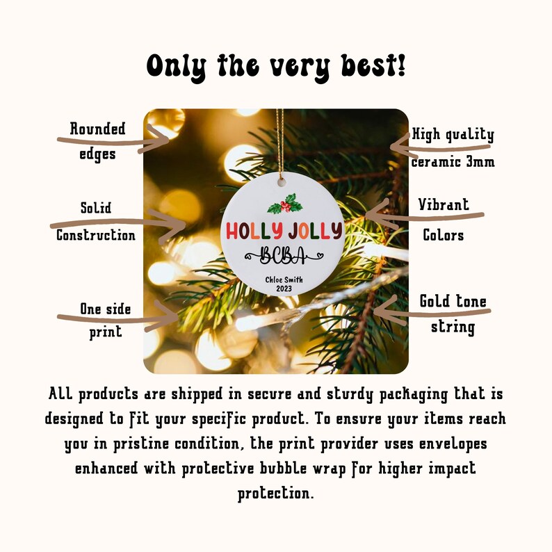 BCBA Ornament Christmas Gift BCBA Personalized Thank You BCBA Holiday ...