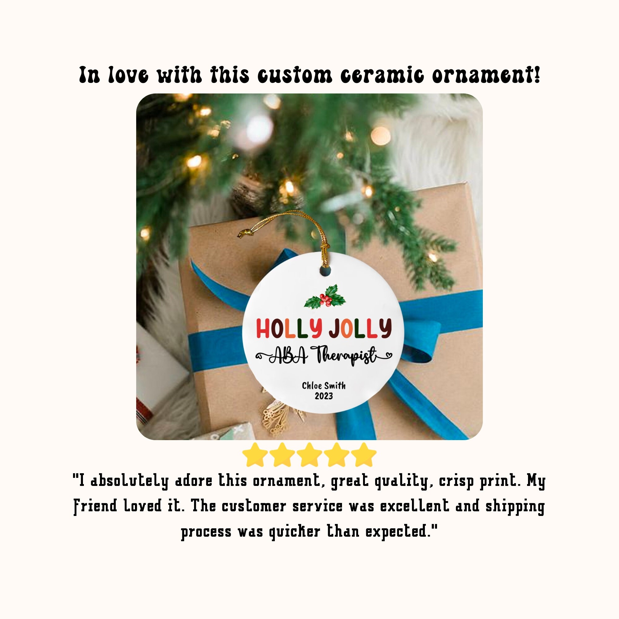 ABA Therapist Ornament Christmas Gift ABA Therapy Ornament Office Decor ...